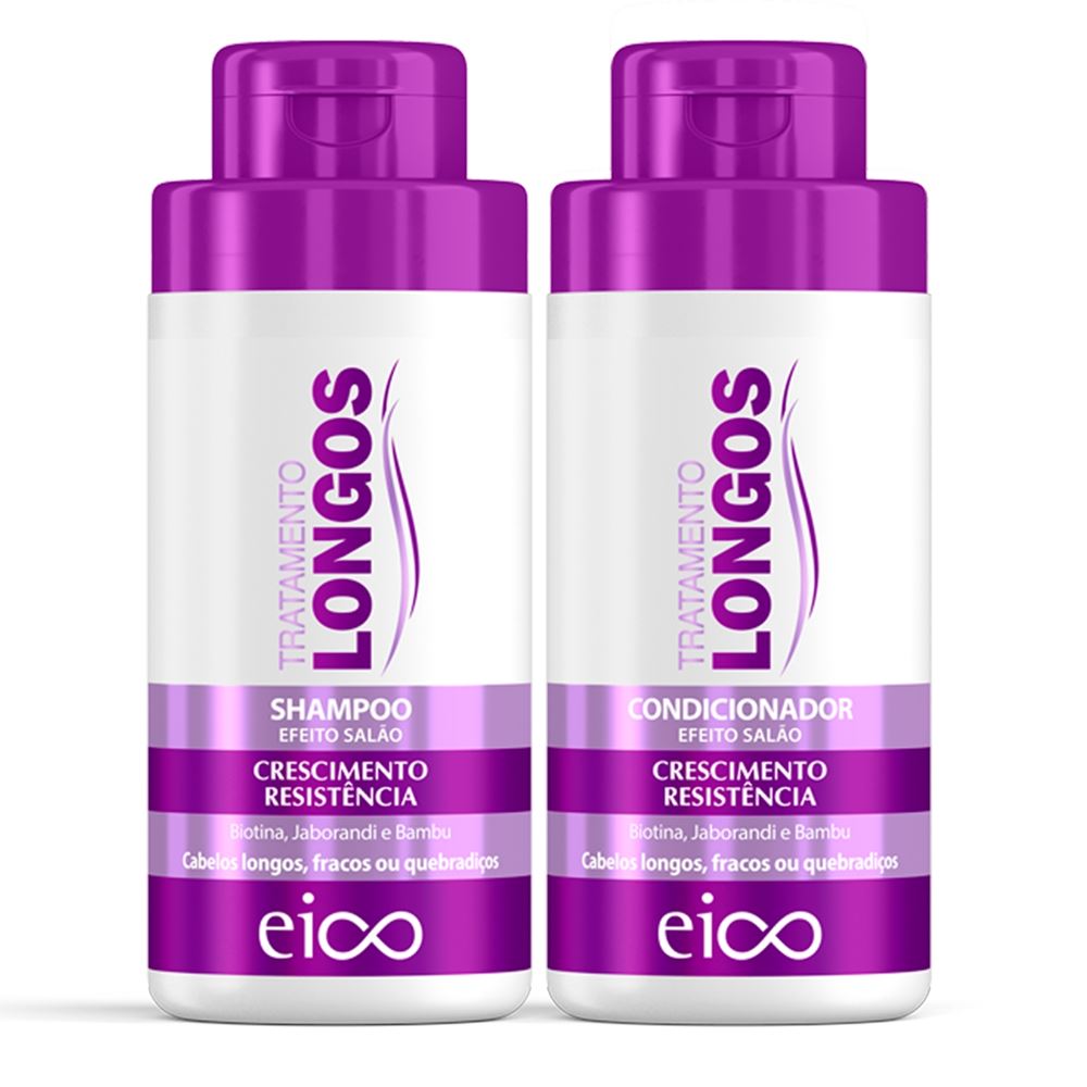 Kit Eico Shampoo + Condicionador Cabelos Longos 450ml | Armazém dos Cosméticos