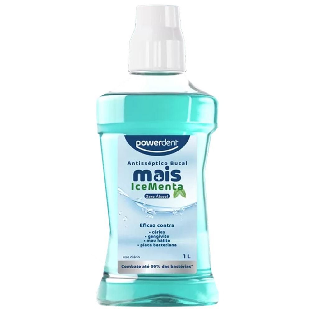 Antisseptico Bucal Powerdent Sem Alcool Ice Menta 1lt | Armazém dos ...