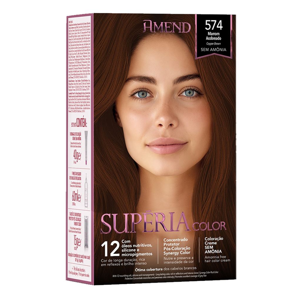 Coloracao Amend Superia 574 Marrom Acobreado | Armazém dos Cosméticos