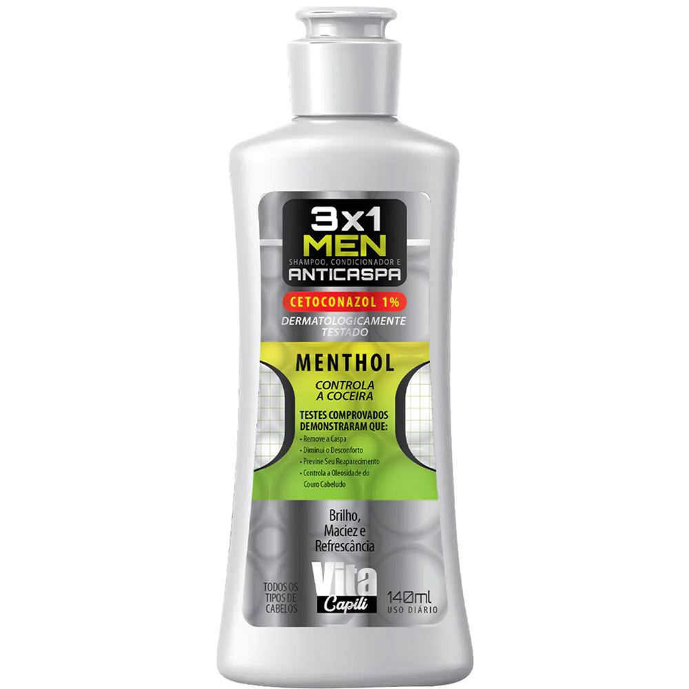 Shampoo Muriel Anticaspa Menthol 3 em 1 140ml | Armazém dos Cosméticos